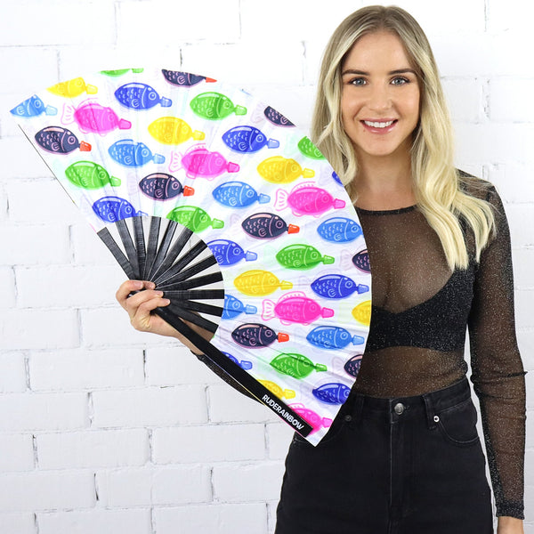 Smells Fishy UV Party Fan – Rude Rainbow