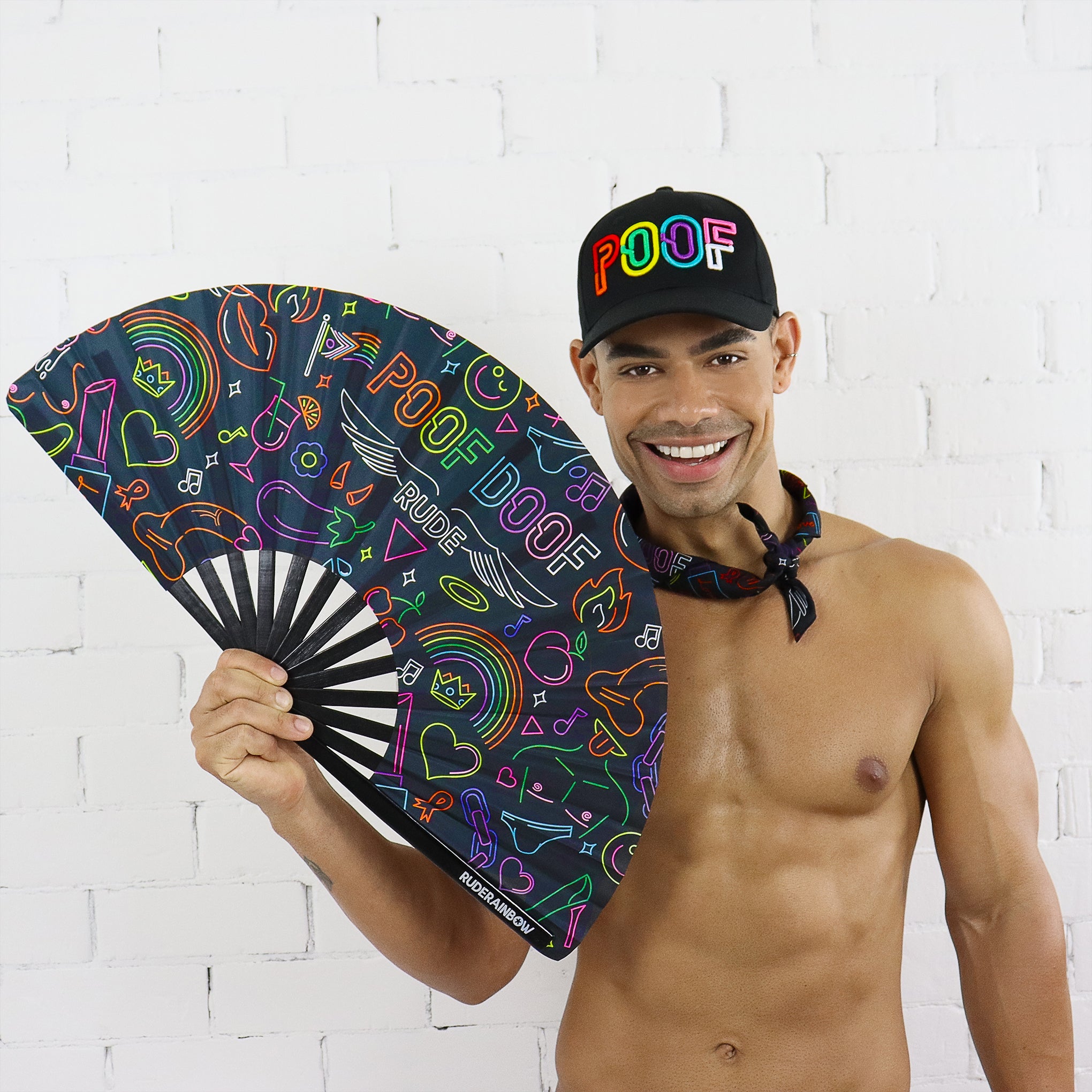 Poof Doof UV Party Fan – Rude Rainbow